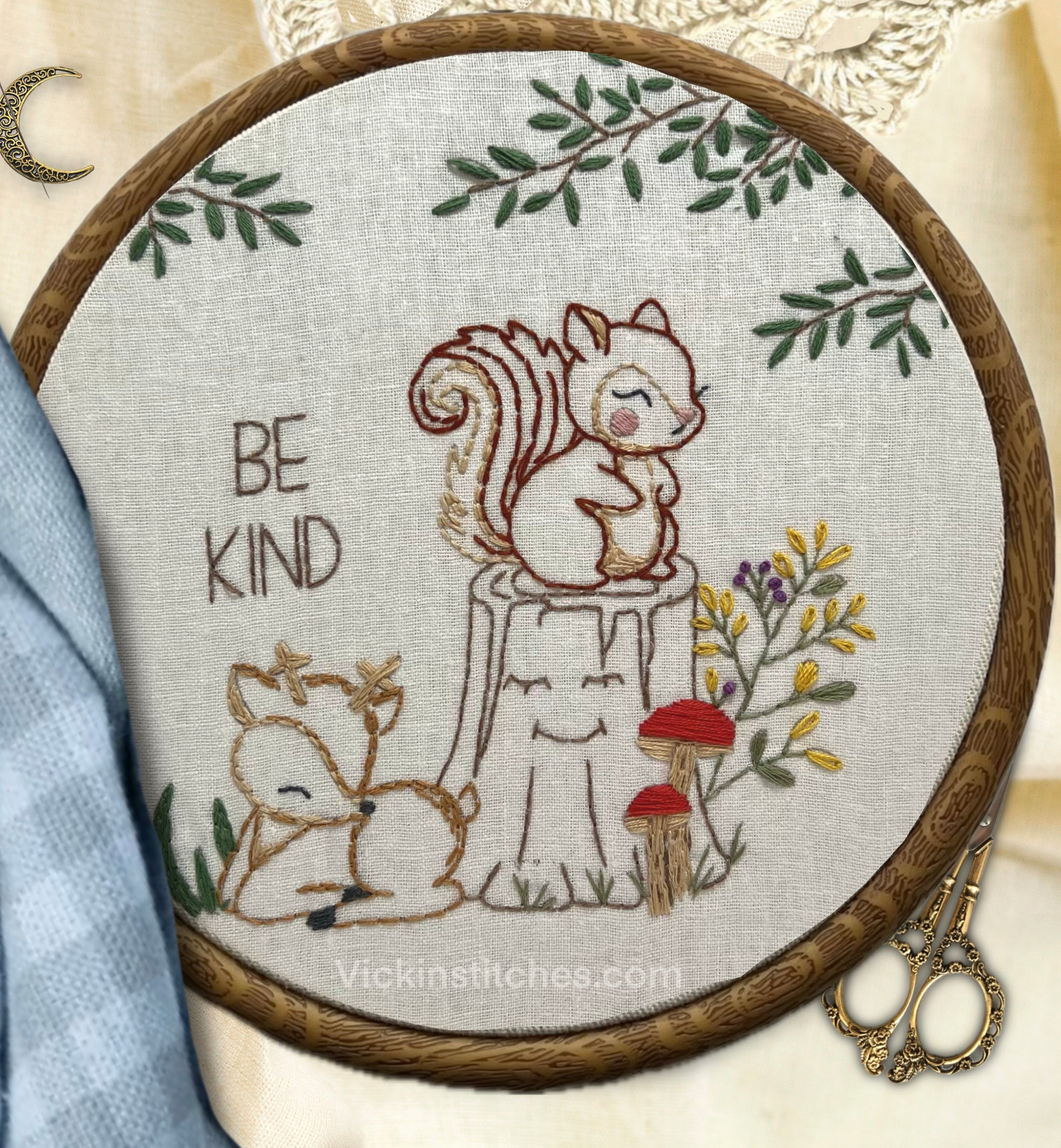 woodland Animal embroidery kit for beginners squirrel deer embroidery ...