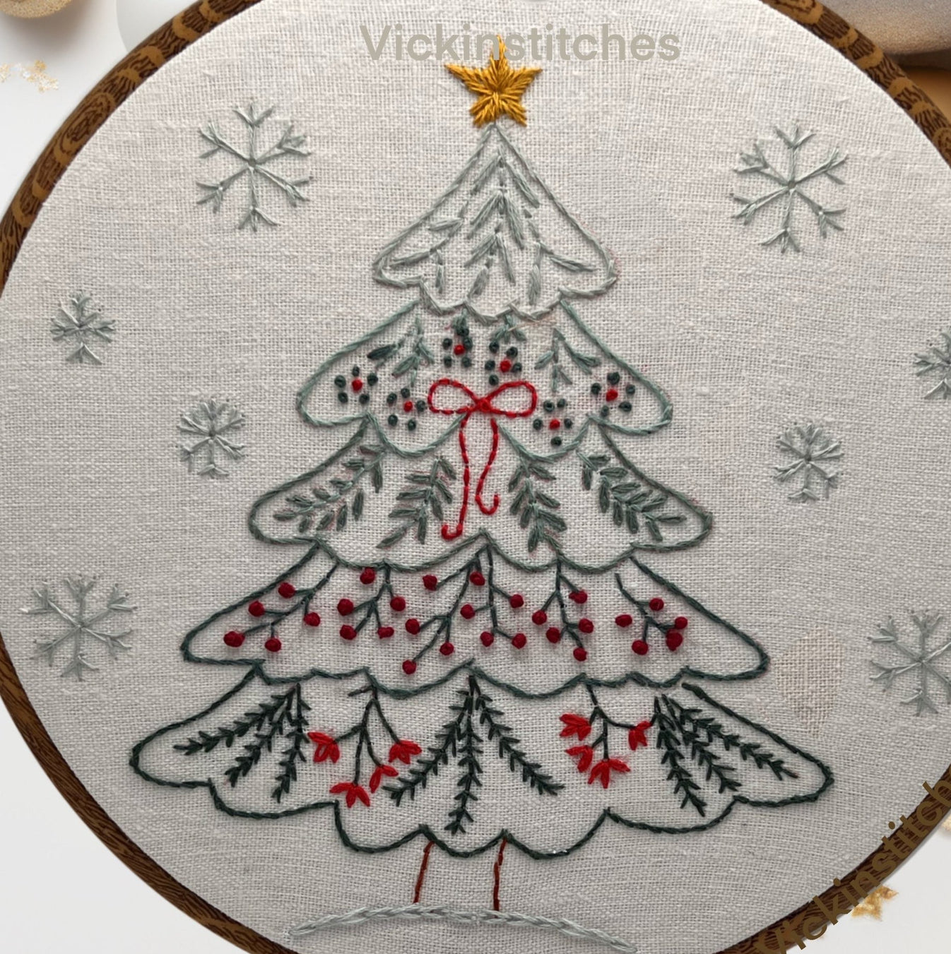 Ombre’ Christmas Tree Embroidery Kit wall decor for beginners ...
