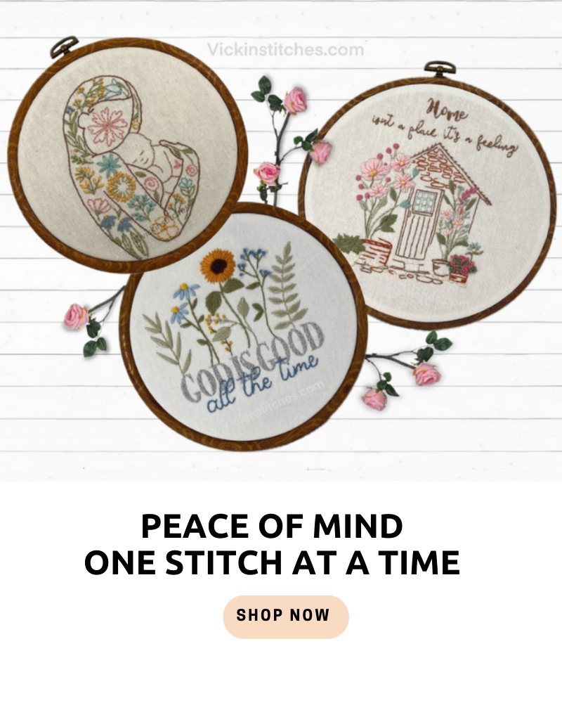 Unique beautiful Hand embroidery kits & patterns – VickiNStitches.com